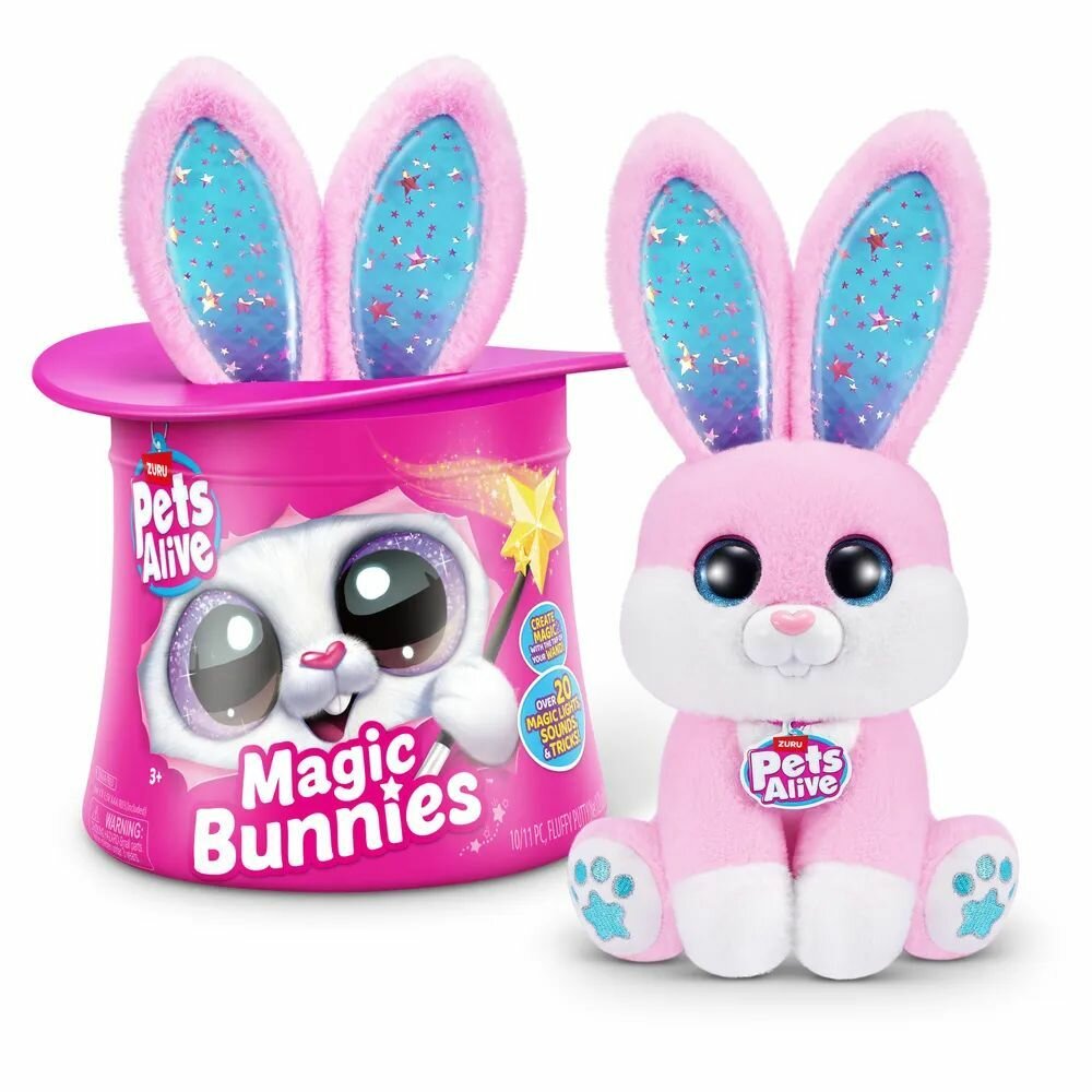 ZURU Pets Alive Magic Bunnies / милые волшебные кролики, электронная интерактивная плюшевая волшебная игрушка-сюрприз