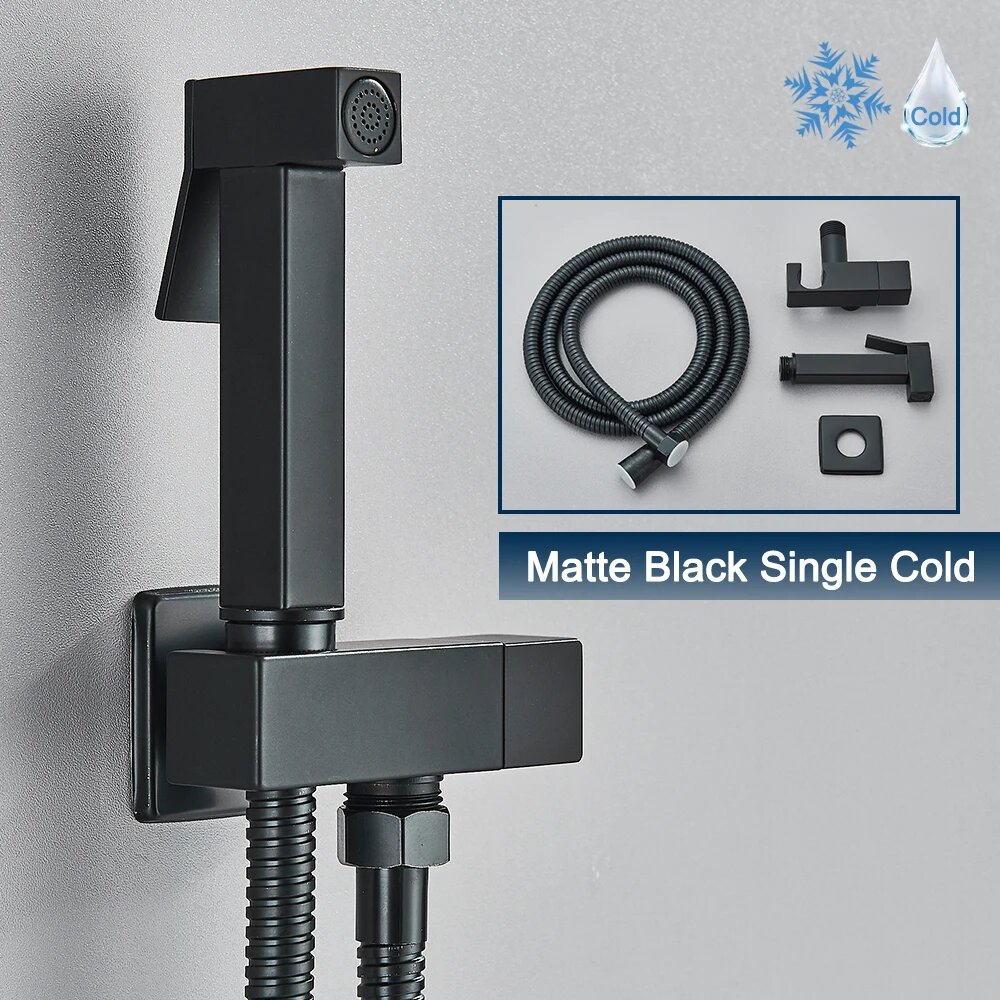 Биде кран "Matte Black", настенный, чёрный, для ванной комнаты