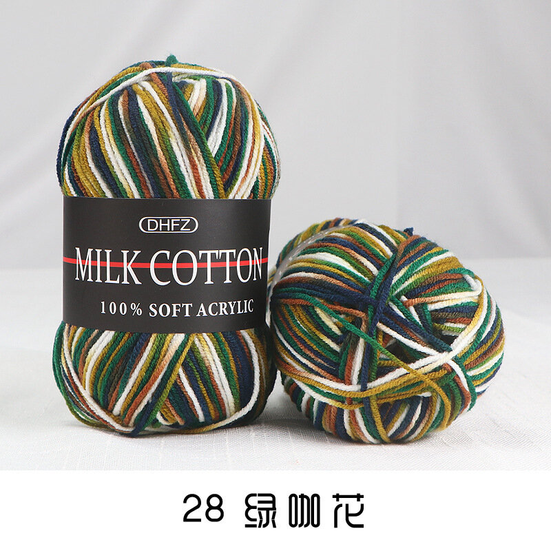 Цвет 3-Strand Milk Coltn Color Gradiing Gradient Baby Baby Kids Doll Yarn Lawceven Diy Material Bag Сумка,38,100,5, для ручного вязания, вязание руками,9 мм,8 мм, зима, меланжевая,9, SKU00311
