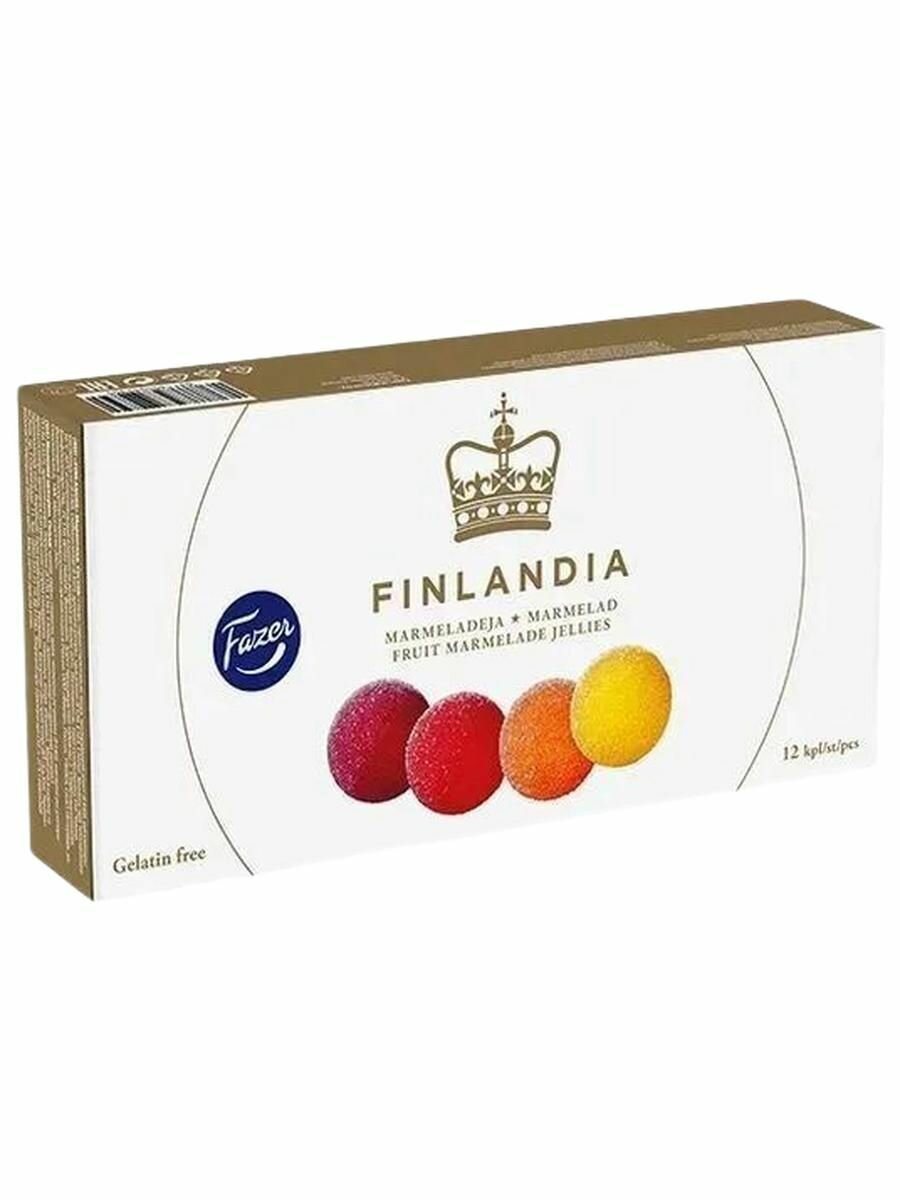 Мармелад Fazer Finlandia ассорти(абрикос, черная смородина, лимон и клубника) 260г