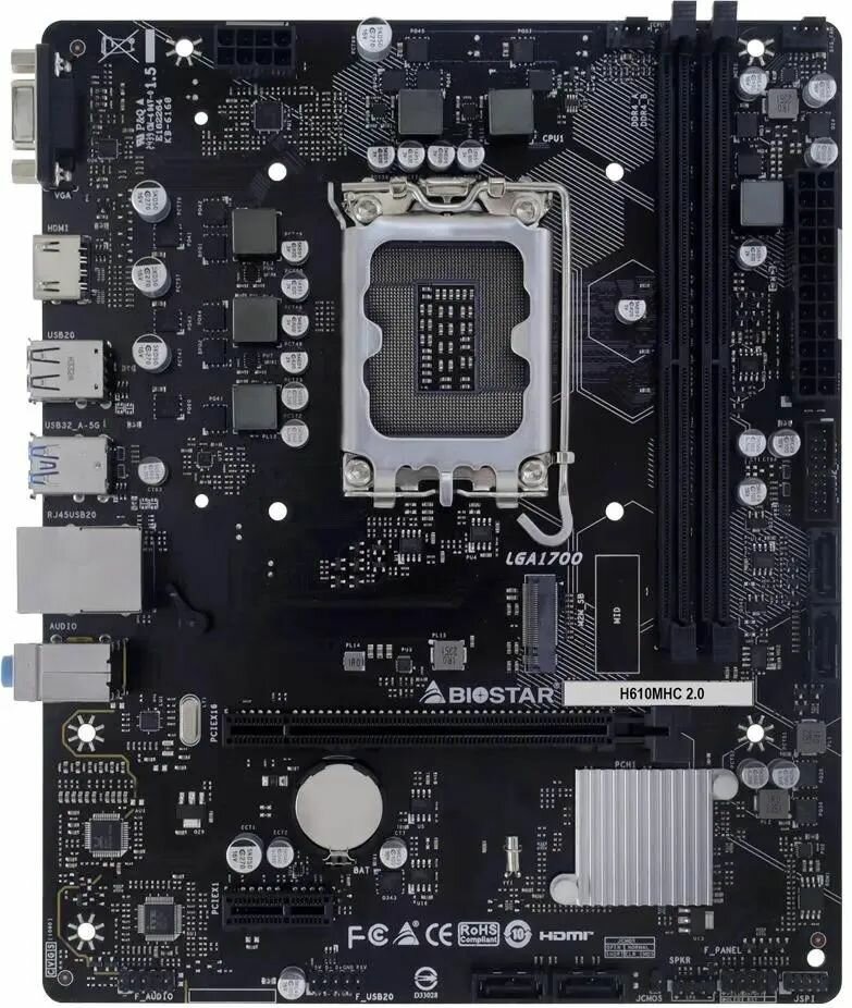 Материнская плата Biostar H610MHC 2.0
