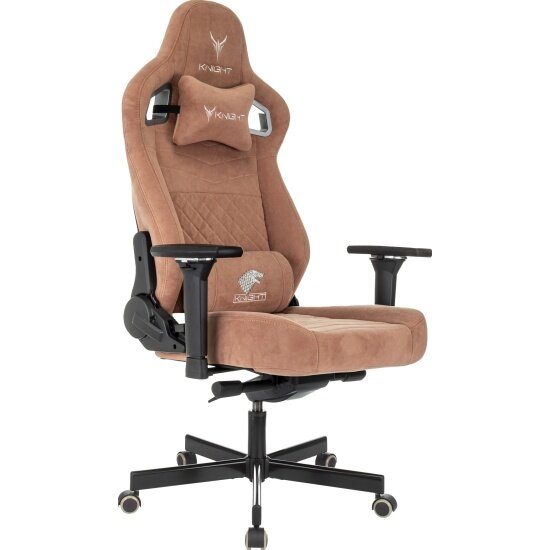 Кресло геймерское Knight Hunter светло-коричневый Alfa 731 крестов. металл