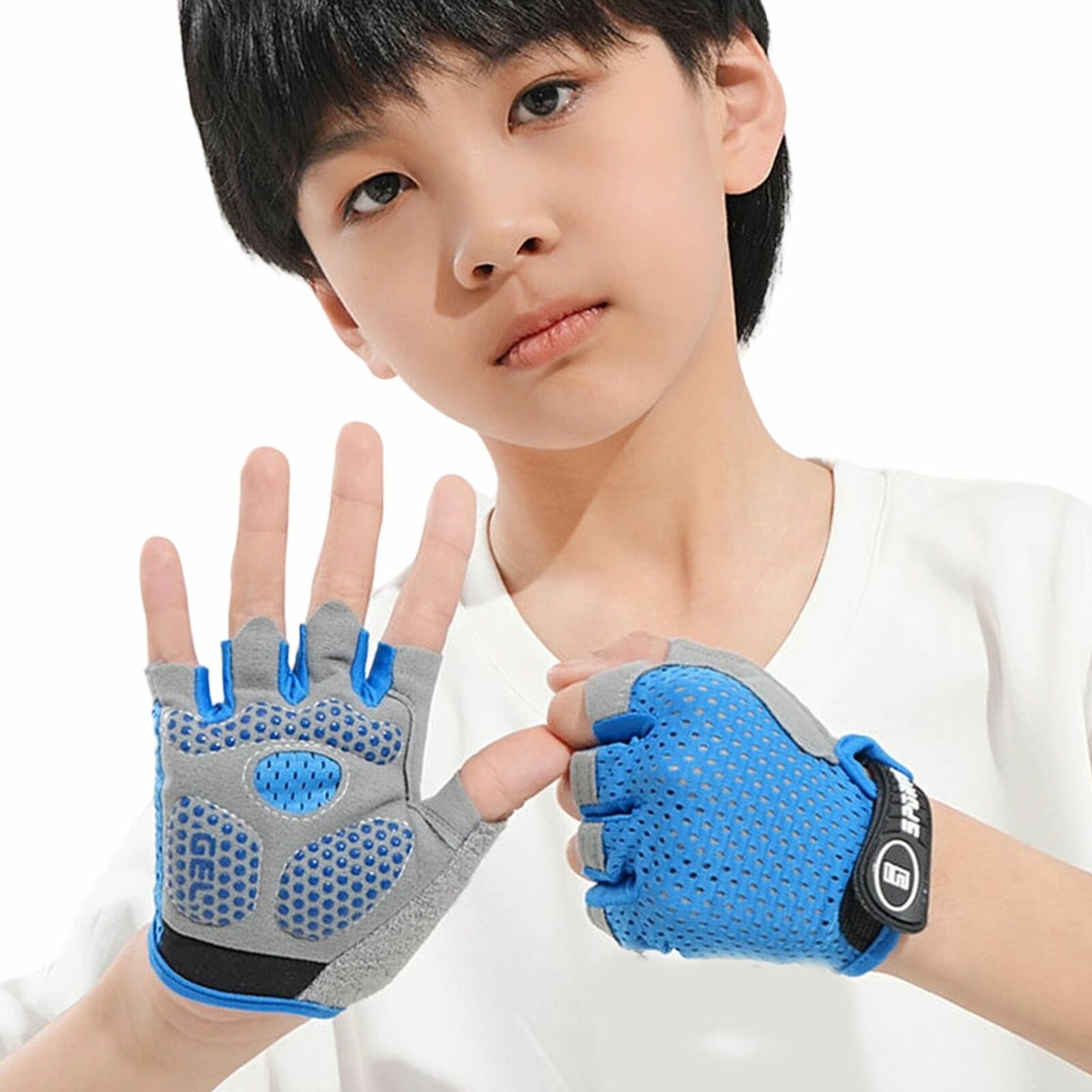 Детские защитные велосипедные перчатки с удобными полупальцами