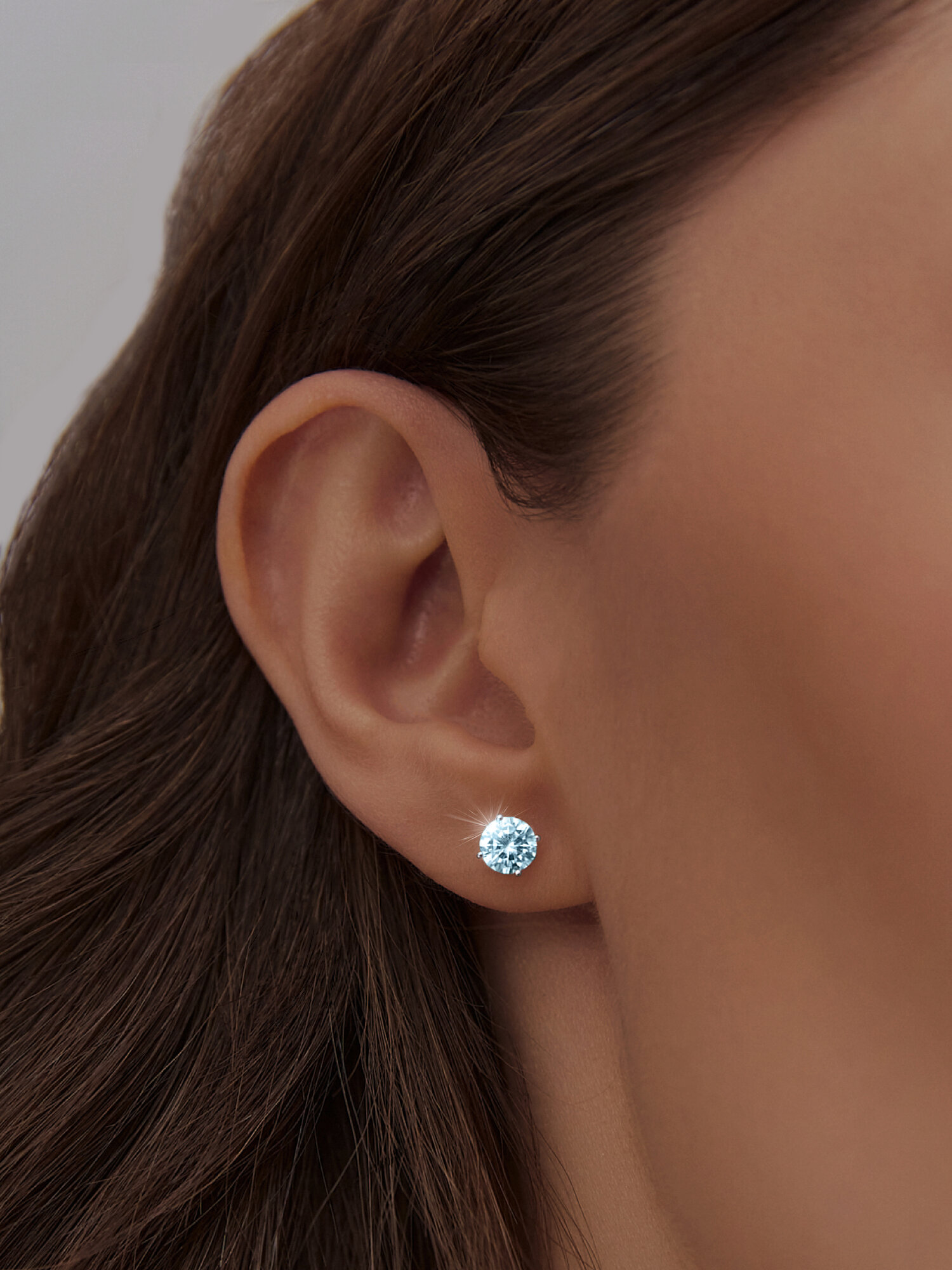 Серьги пусеты, серебро, 925 проба, родирование, топаз