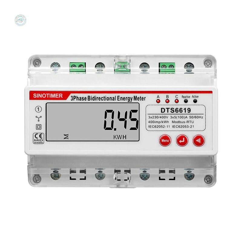 Трехфазный многофункциональный счетчик электроэнергии DTS6619-045, RS485, LCD-дисплей, 380 В, 100 А, учет активной и реактивной мощности
