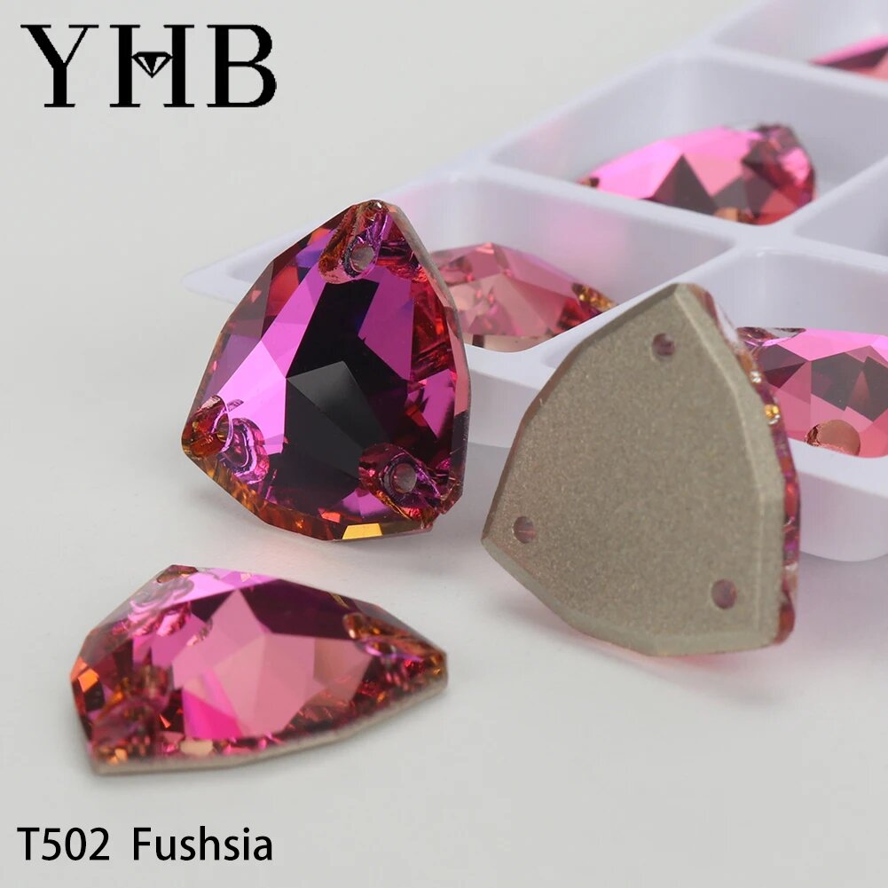 Стразы YHB T502 Fushsia, 16 мм, розовый, 18 шт