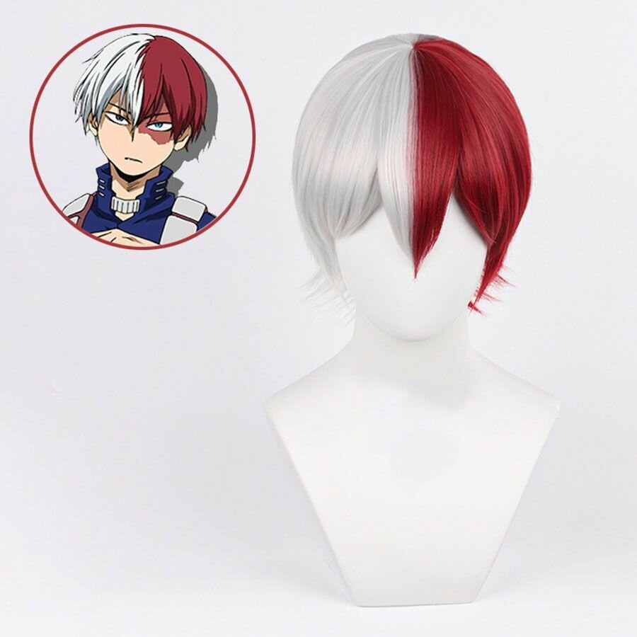 Парик для косплея карнавальный Сёто Тодороки / Shouto Todoroki из аниме Моя геройская академия / Boku no Hero Academia