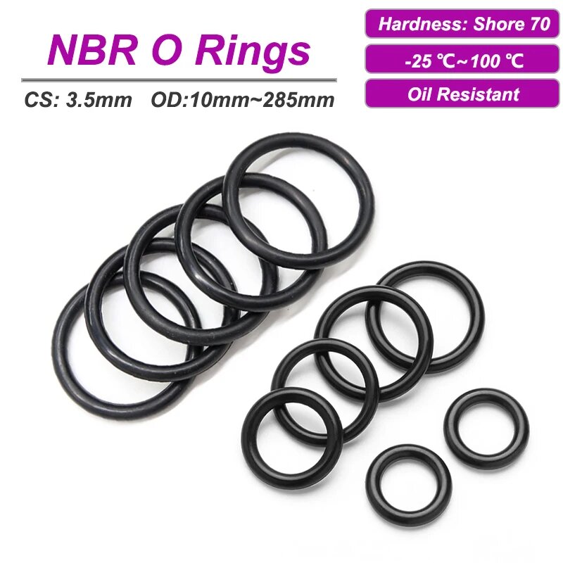 NBR уплотнительное кольцо черного цвета 3,5 мм 10-285 мм OD 50mm ID 43mm, 10Pcs