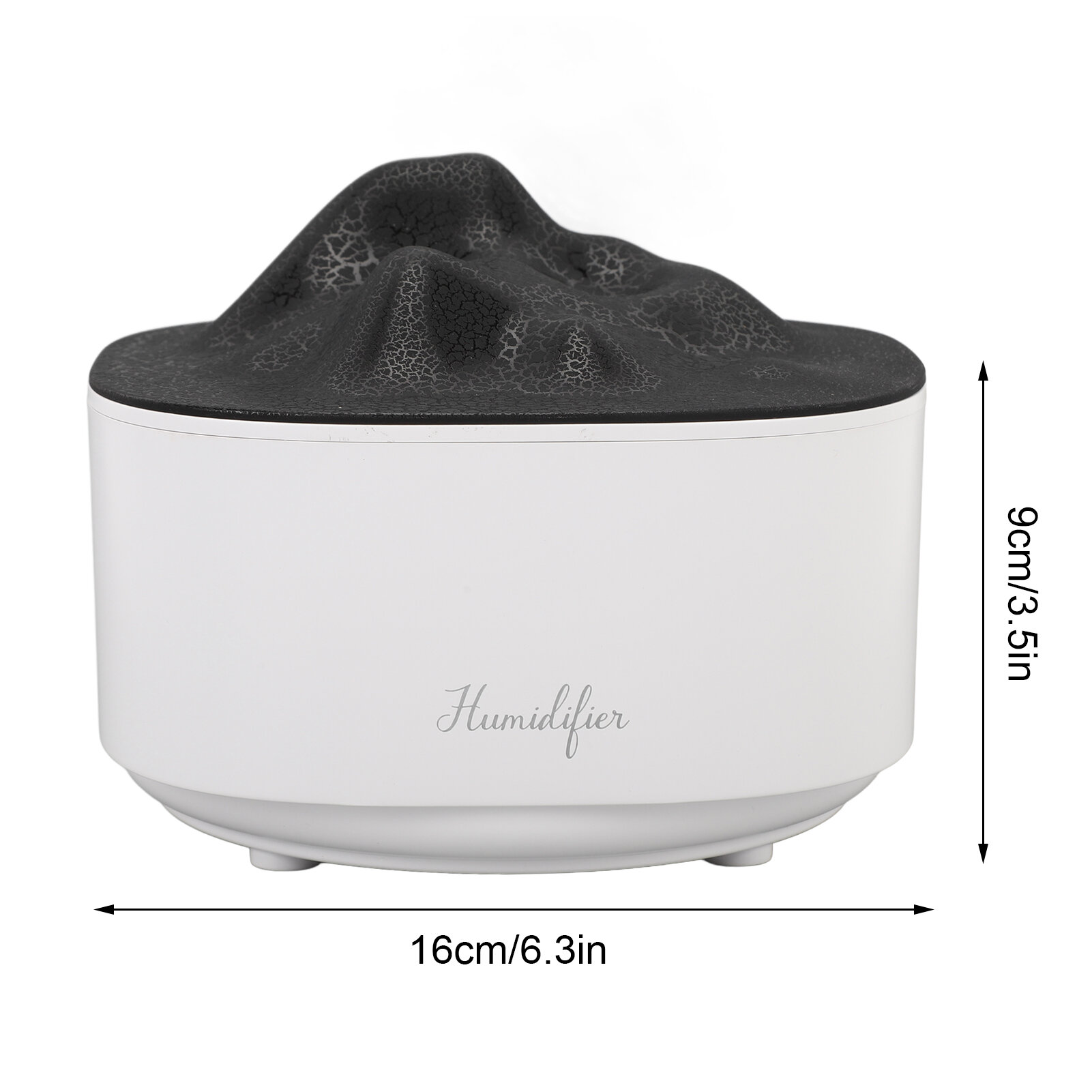 Ароматерапевтический диффузор-увлажнитель с цветной светодиодной подсветкой Lava Mountain 1,5 л USB-диффузор эфирных масел Увлажнитель с холодным паром для спальни и офиса в бело-черную полоску