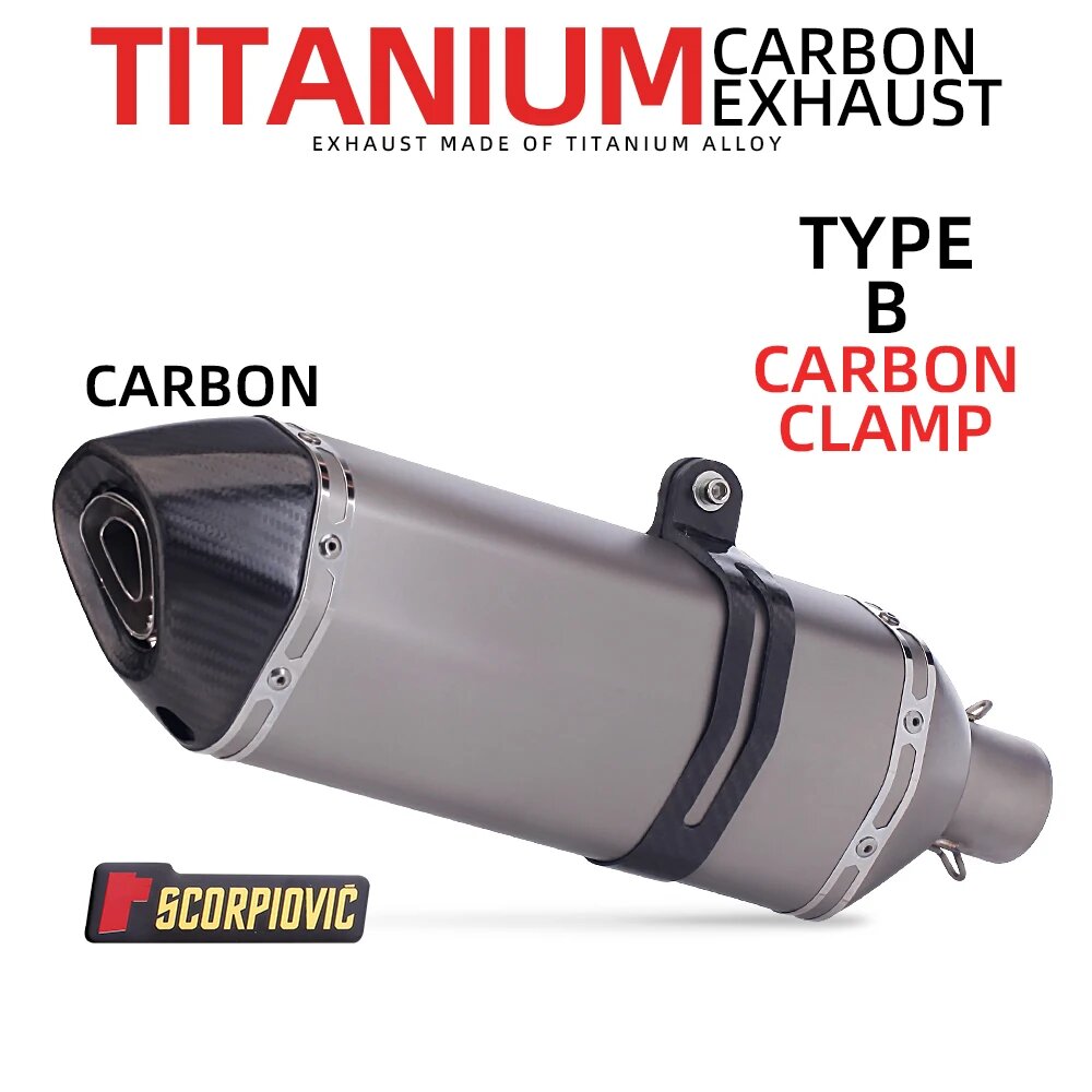 Универсальная выхлопная труба из титанового сплава для мотоцикла 51 мм, модифицированный глушитель для побега DB Killer для Z900 MT07 NK400 Ninja250 GSX-S750 TYPE-B