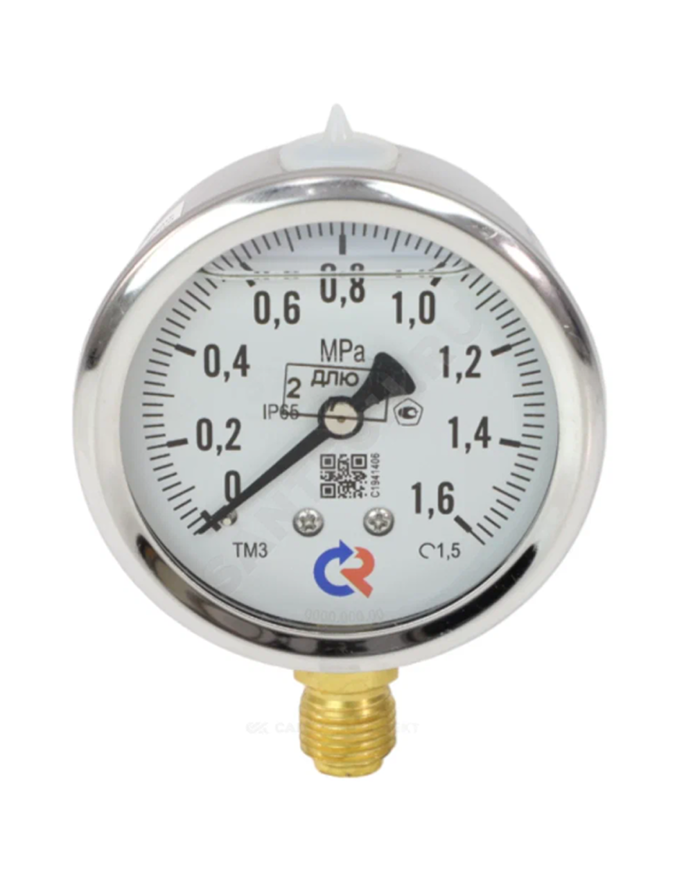 Манометр гидрозаполненный ТМ-320P.20 радиальный Дк63мм 0-0,6 МПа кл.1,5 G1/4" силикон Росма 00000030535