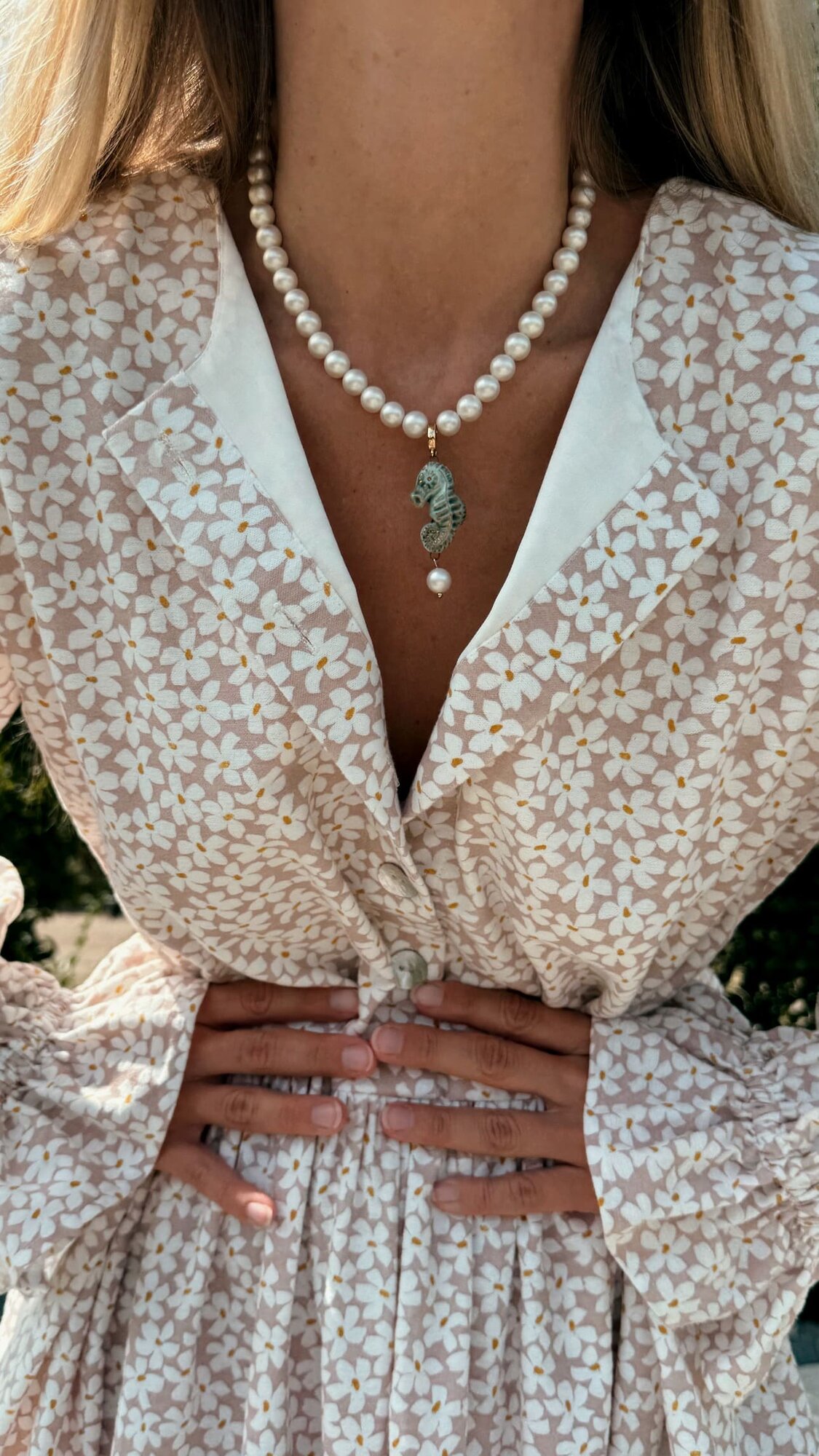 Колье, жемчуг Swarovski синтетический