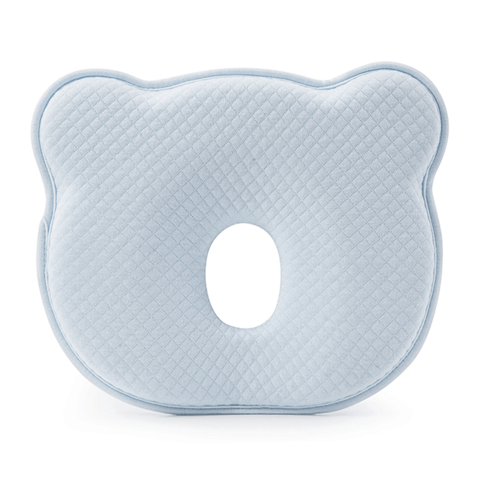 Baby Shaping Pillow Prevent Flat Head Bear Shape Memory Foam Moisture Wicking 3D Nursing Blue