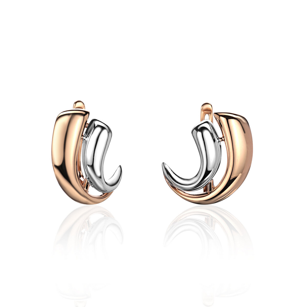 Моносерьга, красное золото, 585 проба, родирование