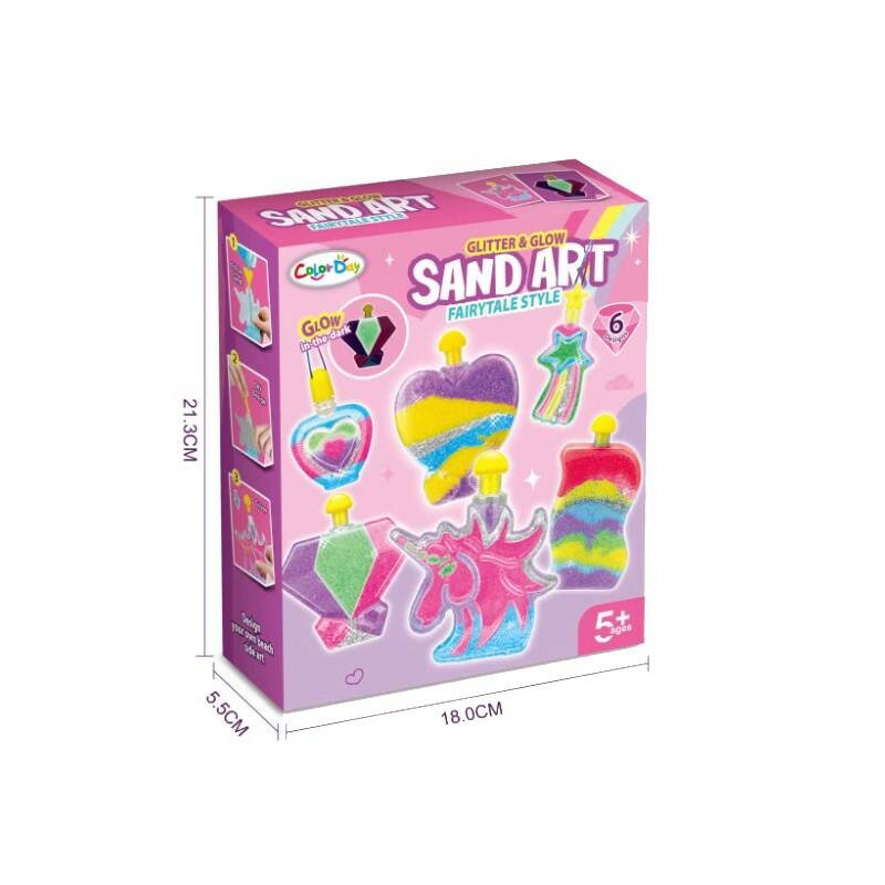 Kids creative sand art night light diy toy with bright sand for educational gift
