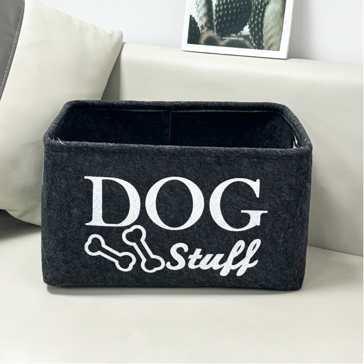 Корзина для хранения DC, короб для игрушек собак и кошек и любых принадлежностей домашних животных, войлок, темно-серый