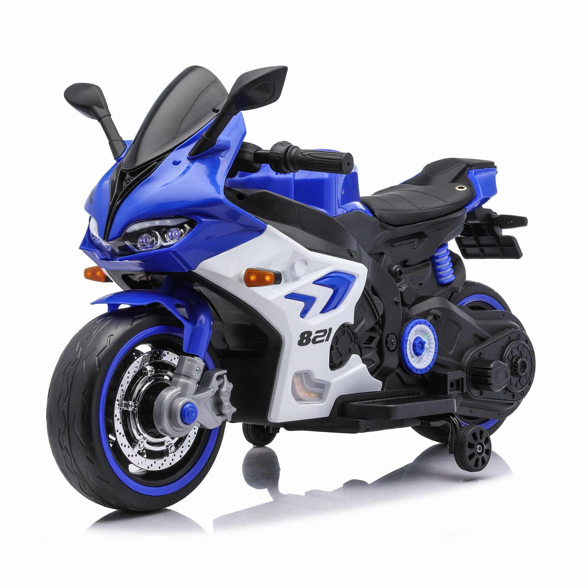 FUTAI Детский электромотоцикл Ducati (12V, EVA, ручка газа, спидометр) - FT-821-BLUE-WHITE