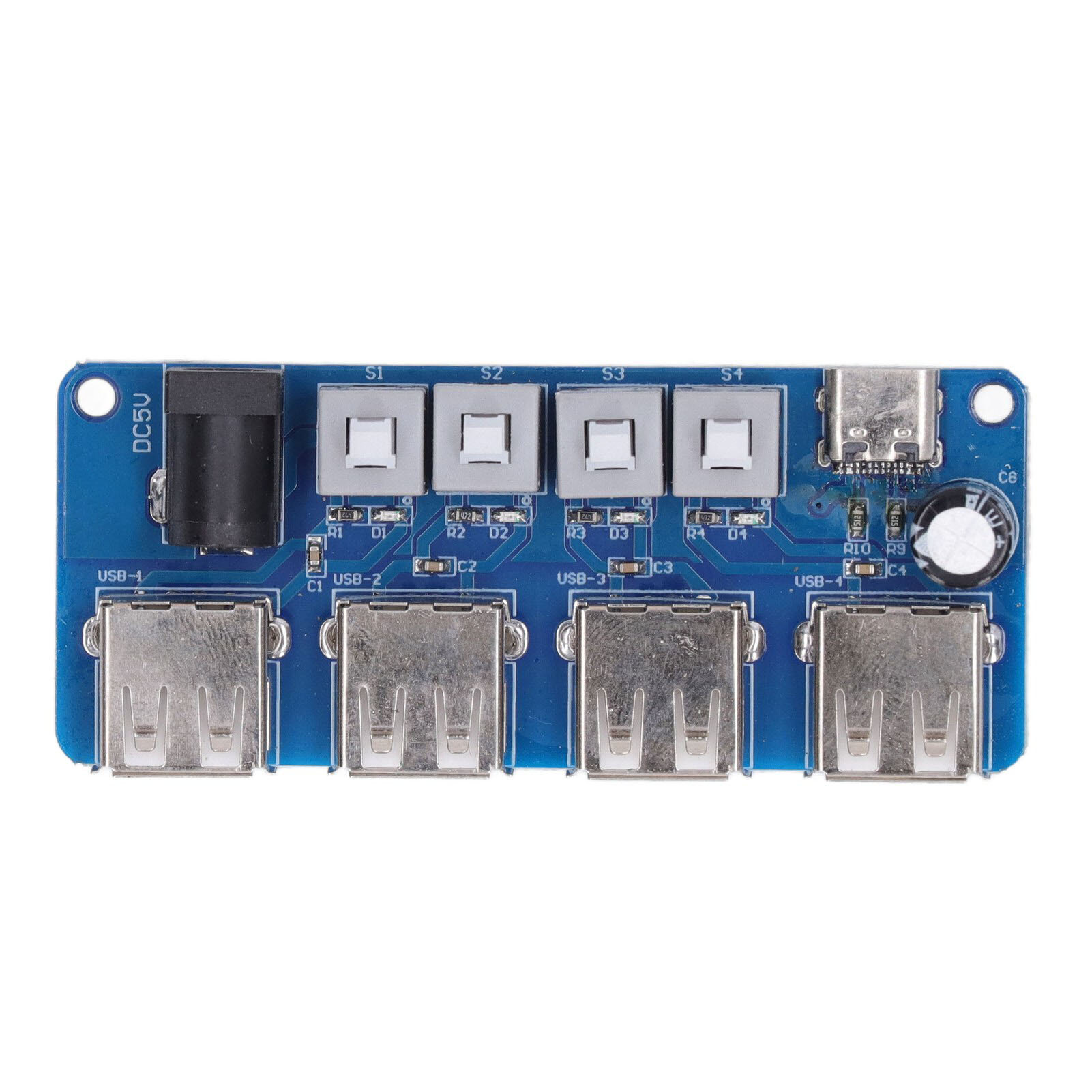 Модуль расширения питания с кнопочным управлением, 4-канальный USB-разветвитель питания, плата модуля питания 5 В