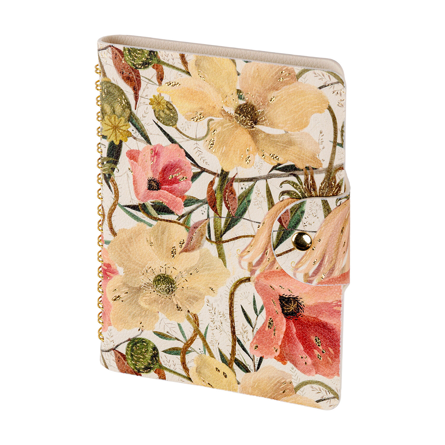 Ежедневник BrunoVisconti недатированный А6 "Цветочная страсть" 272 стр, на кнопке