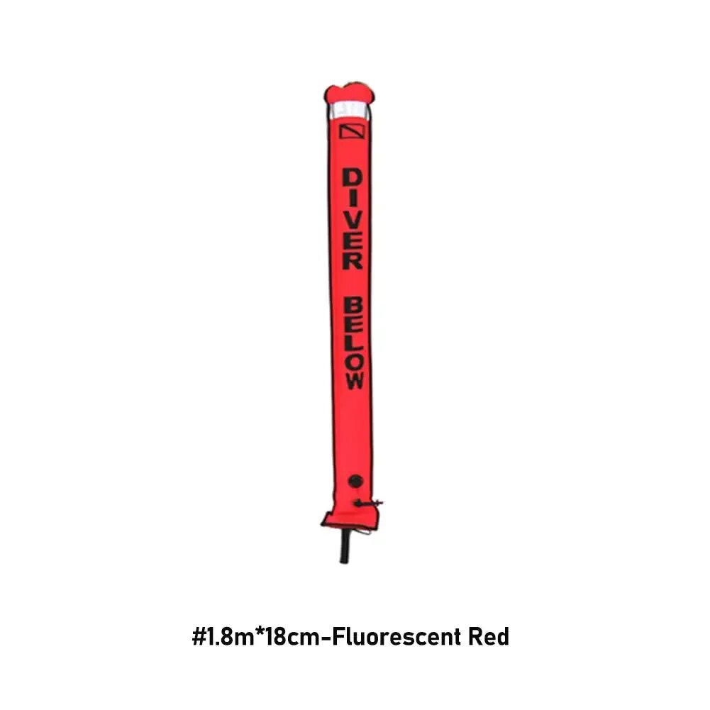 Профессиональный надувной буй для дайвинга 1.2/1.5/1.8 м Красный, 1.8m 18cm
