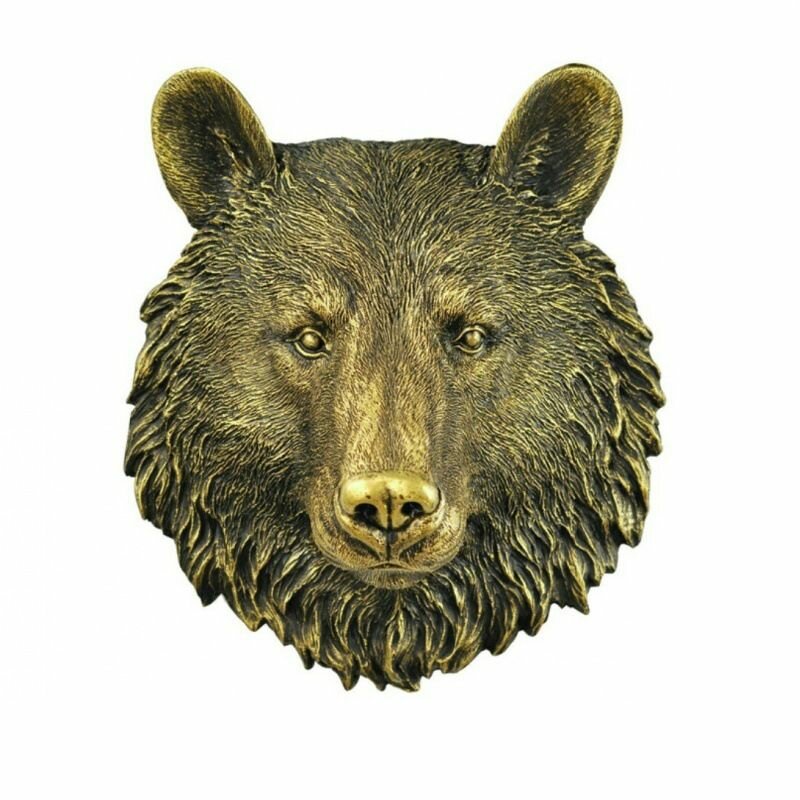 3D бюст головы диких животных висит стене