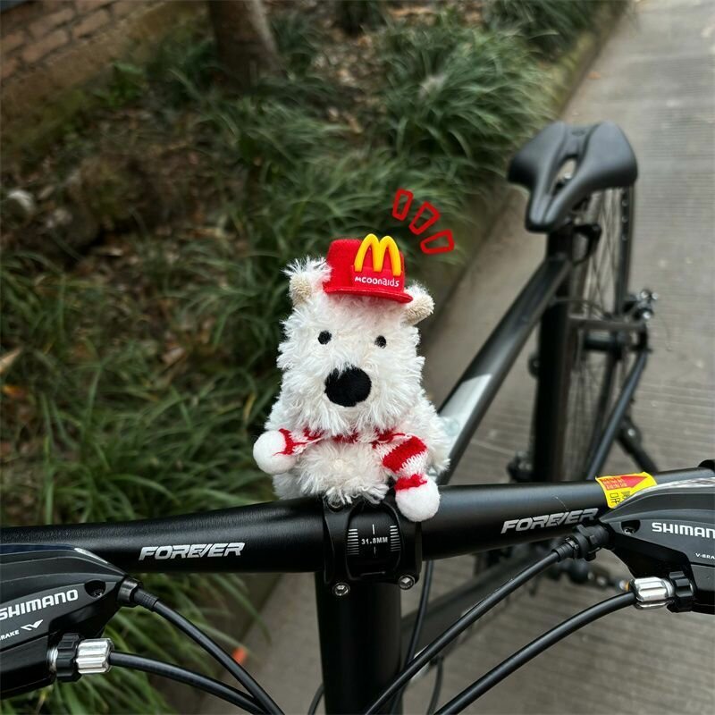 Кукла-фигурка для велосипеда West Highland Puppy, подвеска на горном велосипеде, магическая лента, руль гоночного