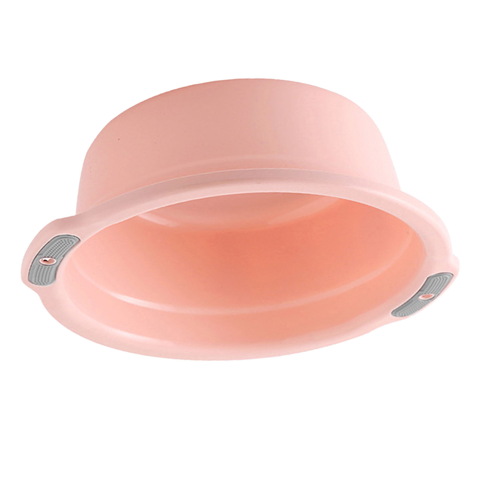Пластиковая раковина для умывания, многофункциональная ванна для умывальника для ног с легким лицом для детей и взрослых с двойными ручками для домашней ванной комнаты, средний персиково-розовый цвет