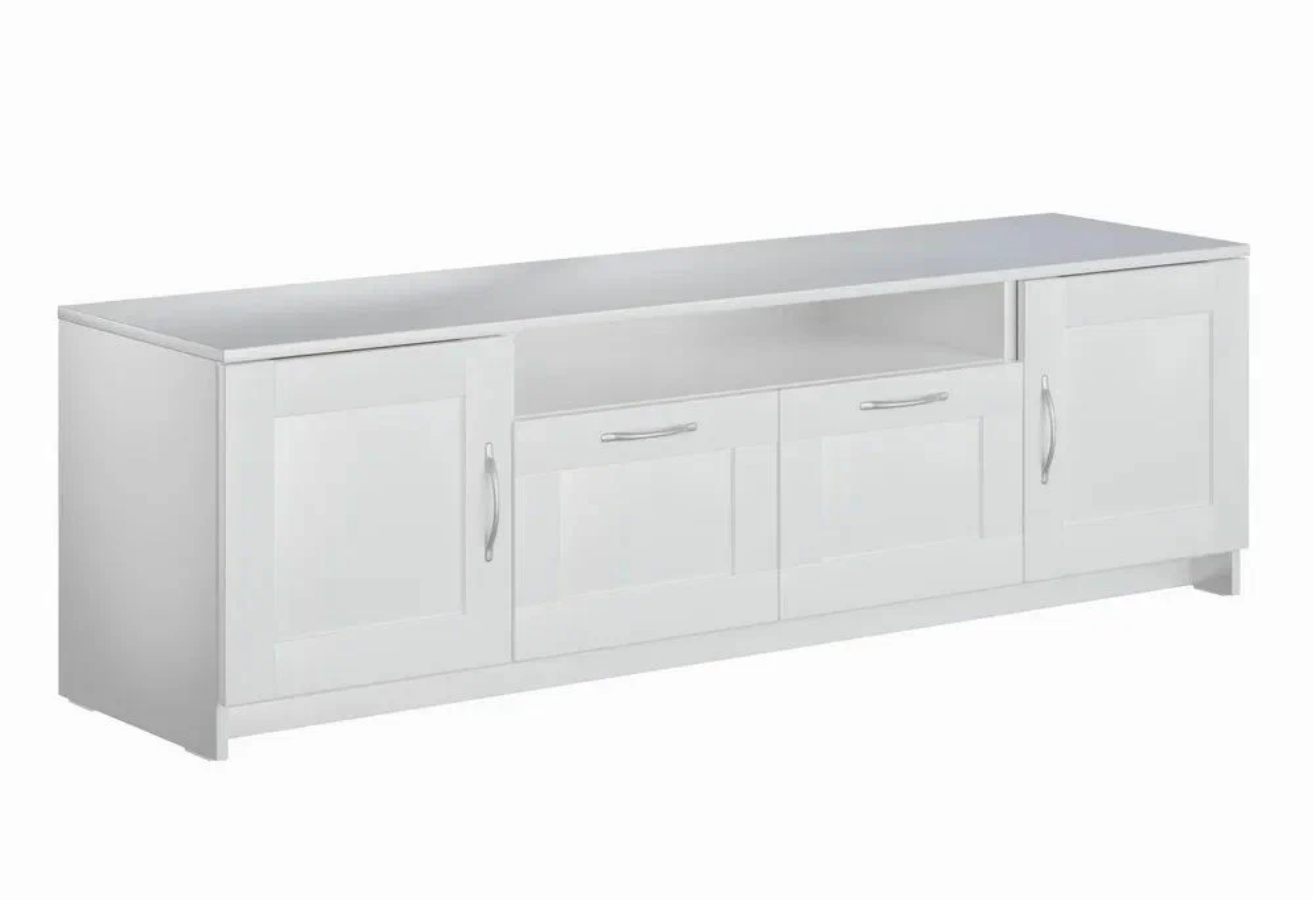 Тумба ГУД лакк "сириус", 2 двери и 2 ящика, 156 х 47 см, цвет: белая RU