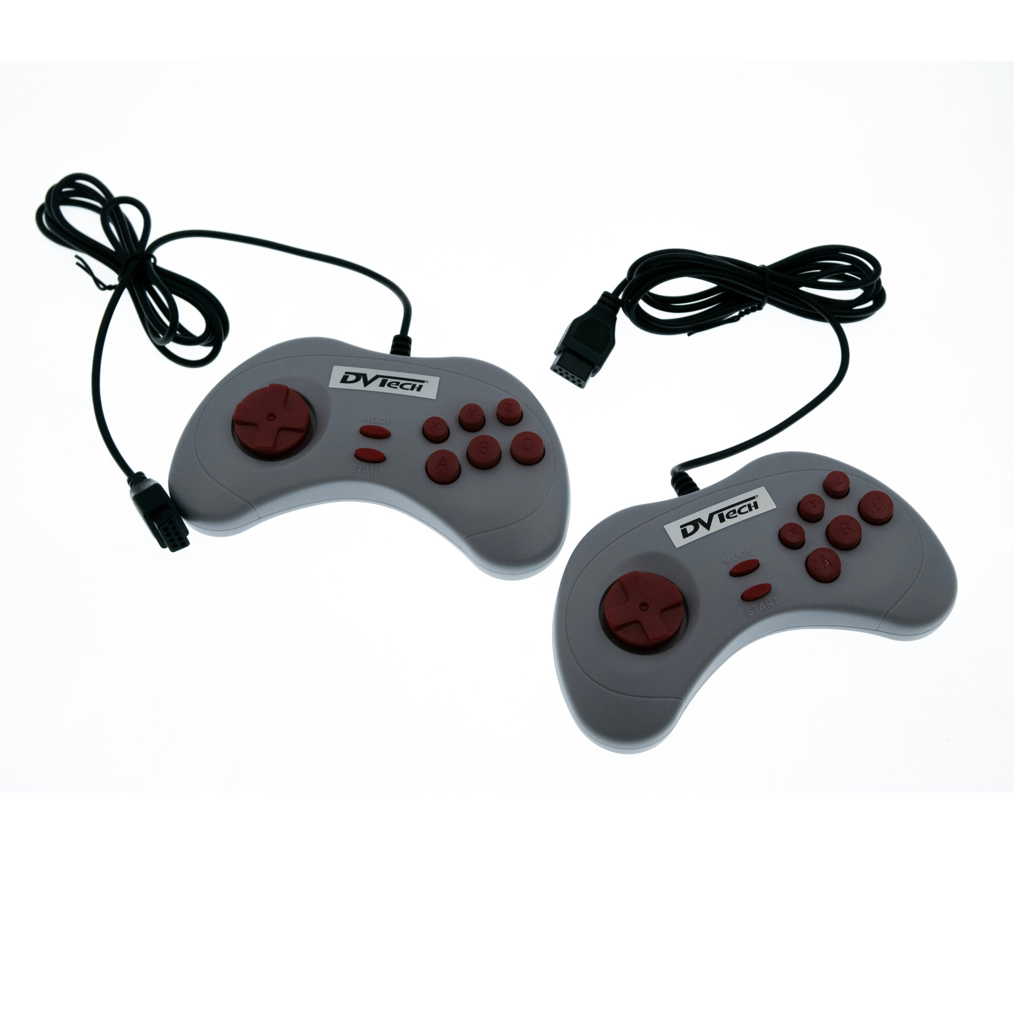 Джойстики серые DVTech узкий разъем 9-pin, проводные 1.5 м, для приставок 8-бит