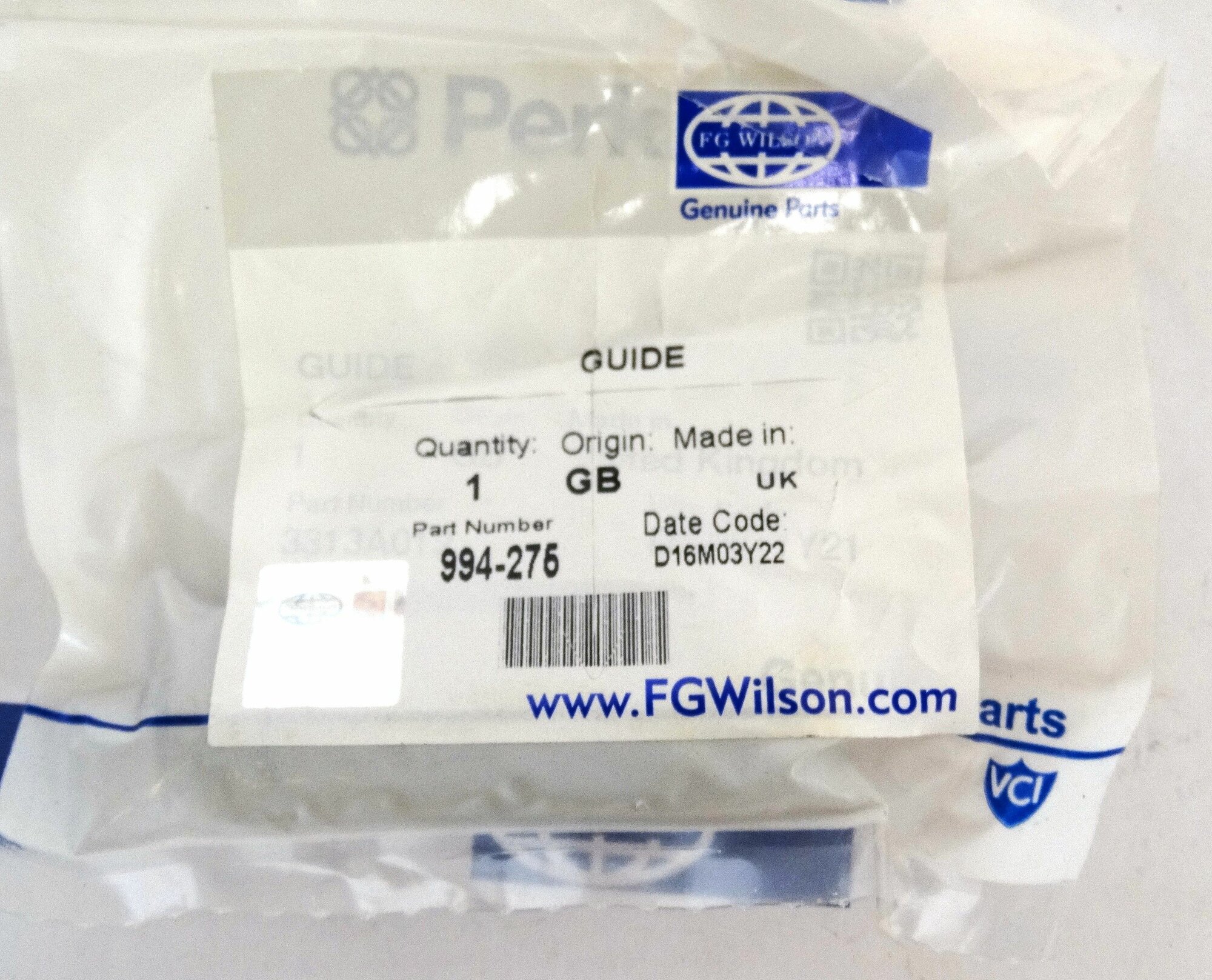 Направляющая клапана. Оригинал FG WILSON 994-275 (Perkins 3313A012)