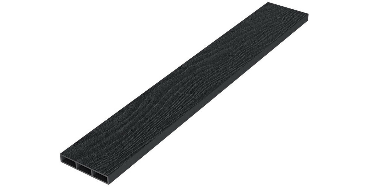 Доска грядочная Holzhof Eco, древесно-полимерный композит, цвет антрацит, 150x25x2950 мм