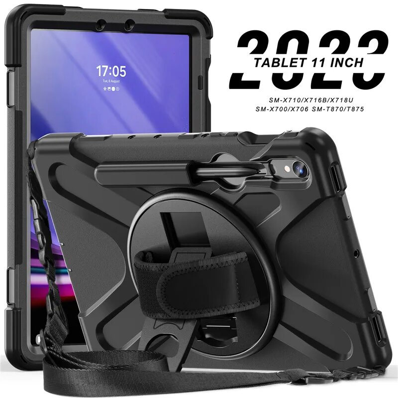 Детский противоударный чехол для Samsung Galaxy Tab S10 S9 S8 Ultra S7 S9 Ultra 14.6 inch, Black