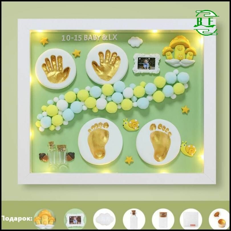 Набор для отпечатков рук и отпечатков ног новорожденного с рамкой для фотографий, Подарки для малышей-BF -kpa