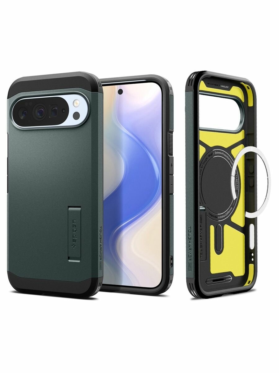 Чехол на Google Pixel 10 Pro XL, Spigen Tough Armor MagSafe (ACS09730), магнитный, функция подставки, противоударный