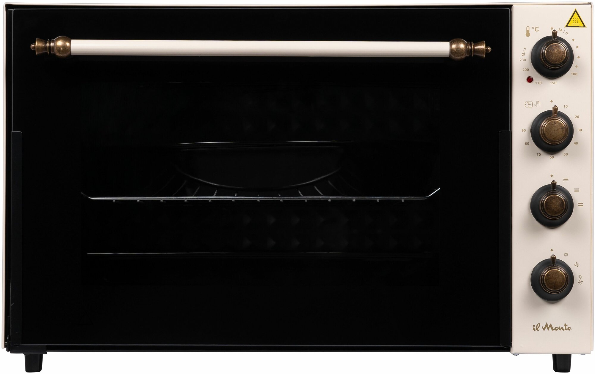 Духовка электрическая настольная, Большой Размер, Объем 70 литров, Конвекция, 7 режимов, Разморозка, Автоотключение по таймеру, il Monte EO-7002