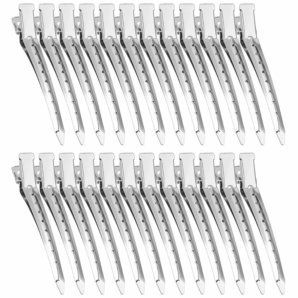 Заколки для волос для укладки, 24 шт, металлические зажимы для утиных купюр для женщин, заколка для волос из кожи аллигатора для длинных завитков, толстые заколки для парикмахерских