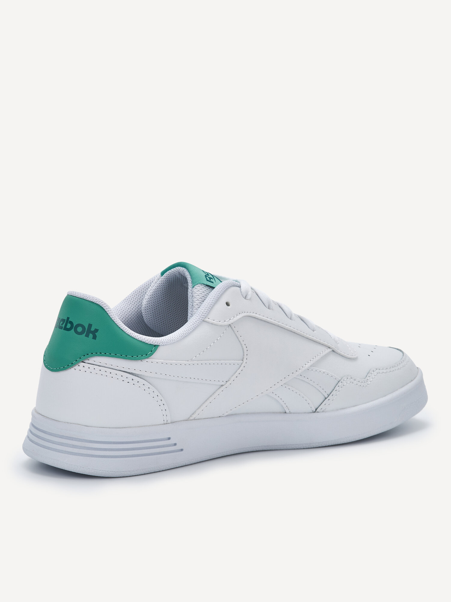 Кеды Reebok Court Advance, размер 9.5 US, белый/белый/зеленый — фото 1