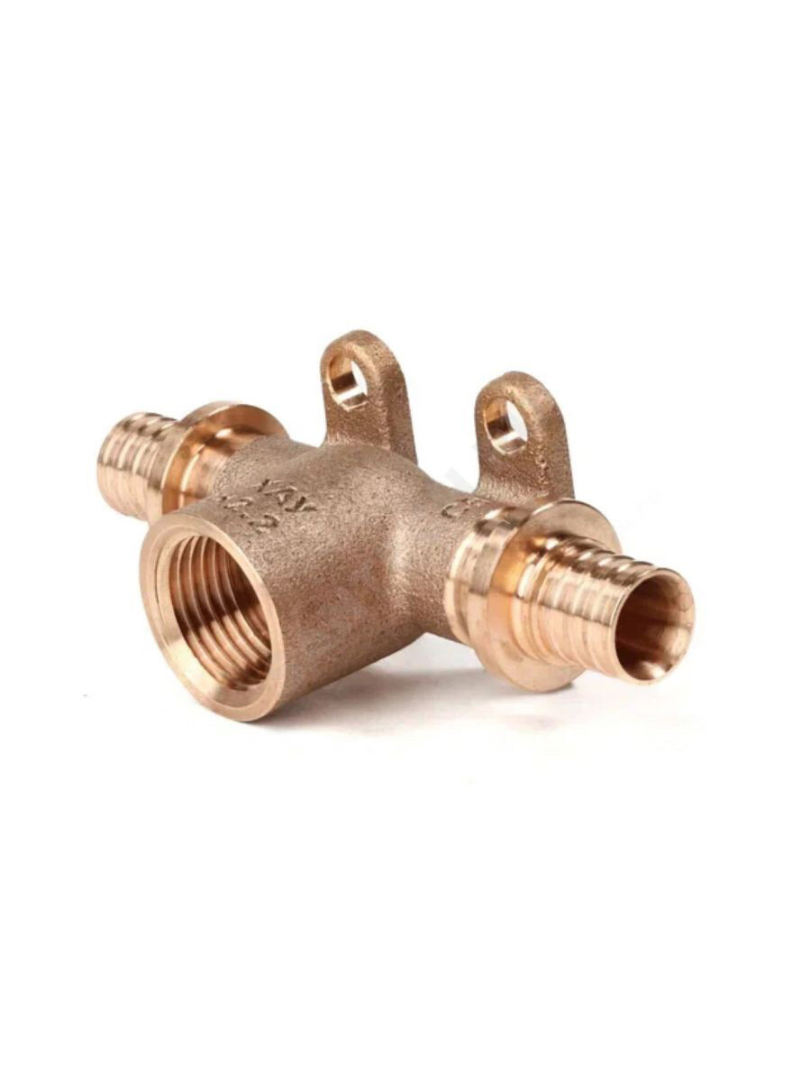 Тройник рехау RAUTITAN RX+, 20х1/2"Вх20мм, с креплением к стене, бронза, 14562943001