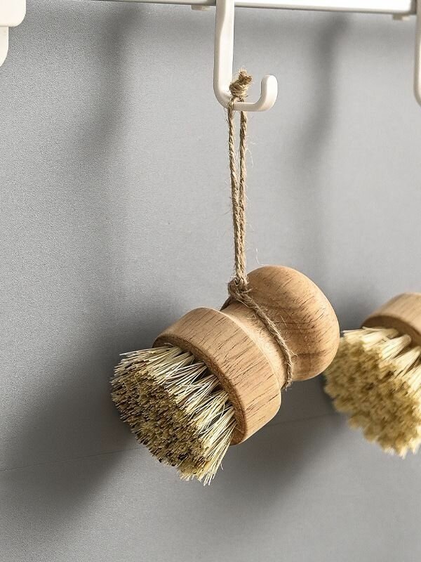 Щетки с ручкой ЭКО, щетина из натурального Сизаль, бежевый, 2 шт