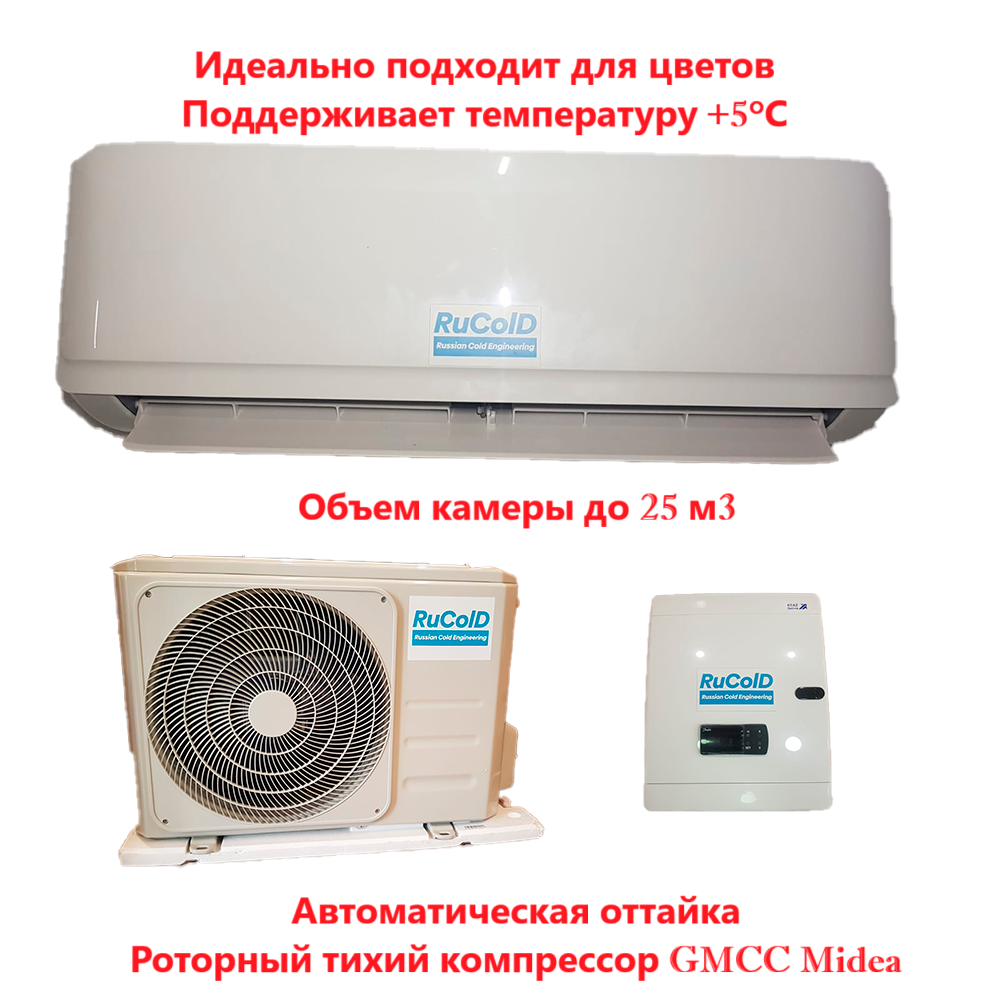 Кондиционер для цветов +5 Град Rucold HS 211 до 25 м3(зимний комплект входит в комплектацию)Сплит-система для цветов