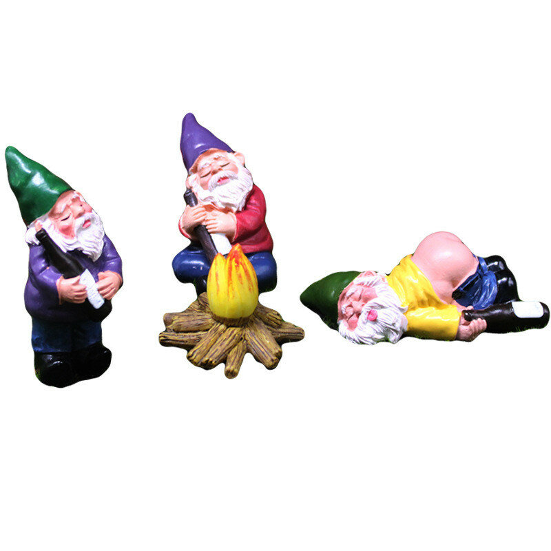 Resin fantasy figurine гном с белой бородой для праздничного декора и подарка