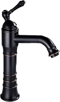 Черный смеситель для раковины, полностью медный смеситель для горячей и холодной воды в ванной комнате, с впускной трубой