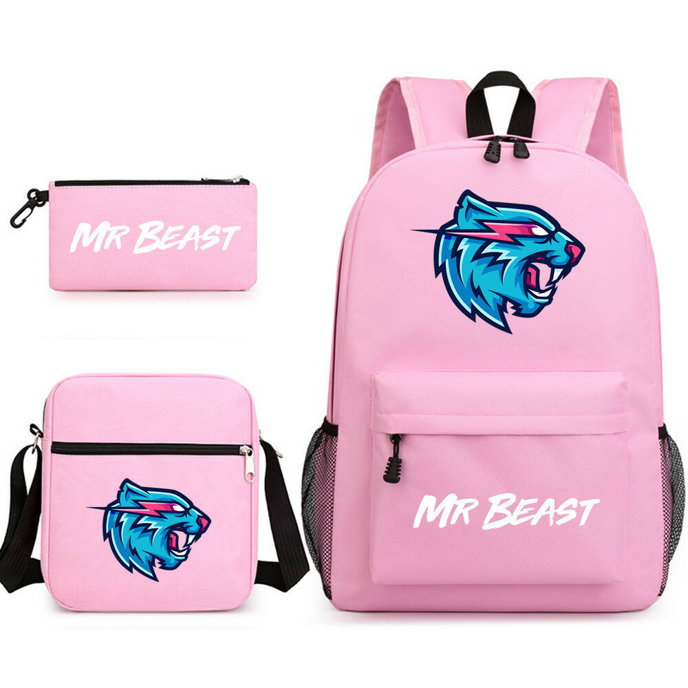 Backpack set mr beast lightning cat charmings comfortable design school use style c