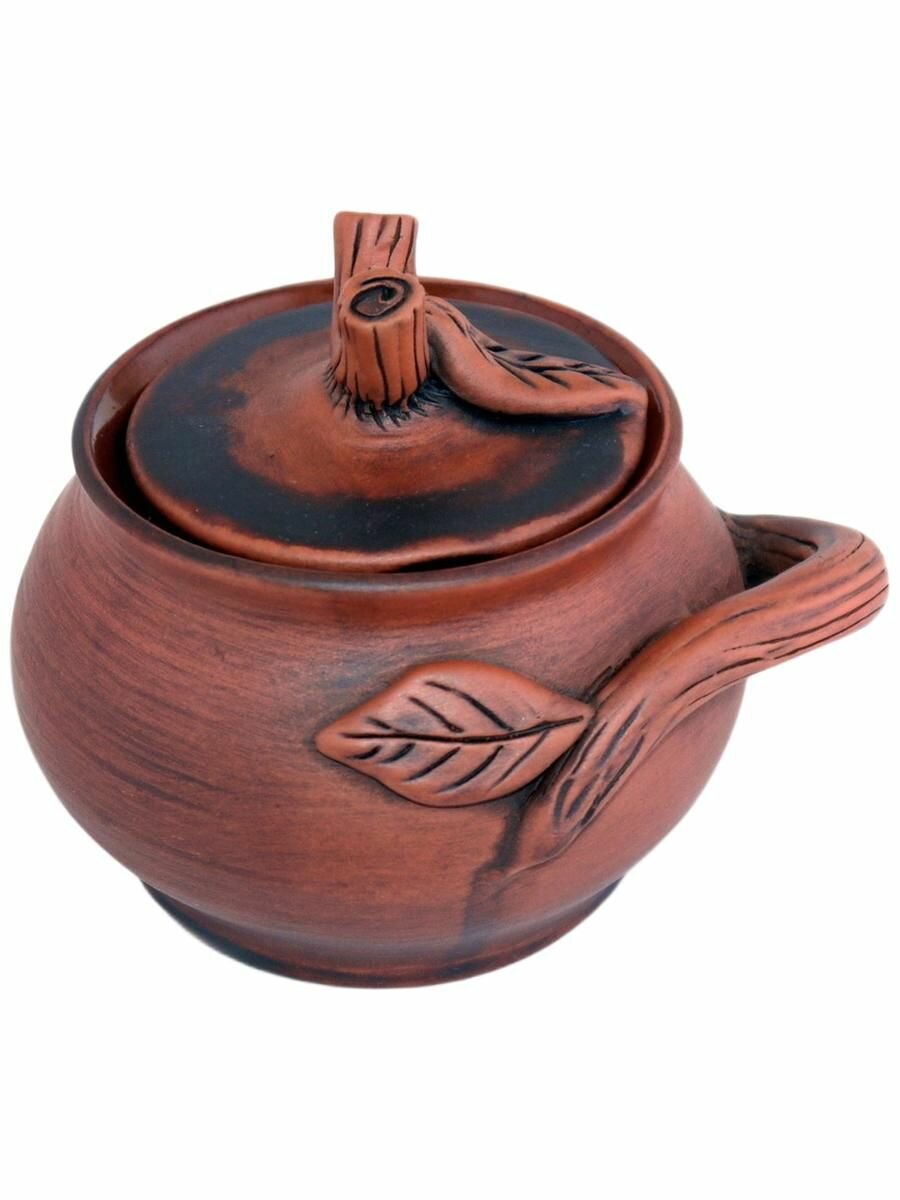 Универсальный горшочек, Сахарница "Листочек" + глазурь, глина, керамика, ручная работа