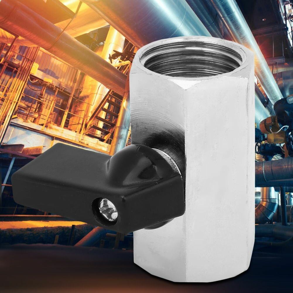 Мини-латунный кран 1/2", хром, Female x Female NPT, ручка