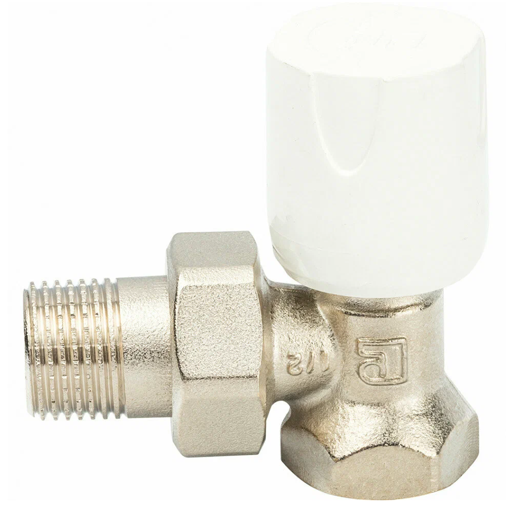 Вентиль Luxor RS102, латунь, угловой, регулирующий, Ду 15, цвет никель