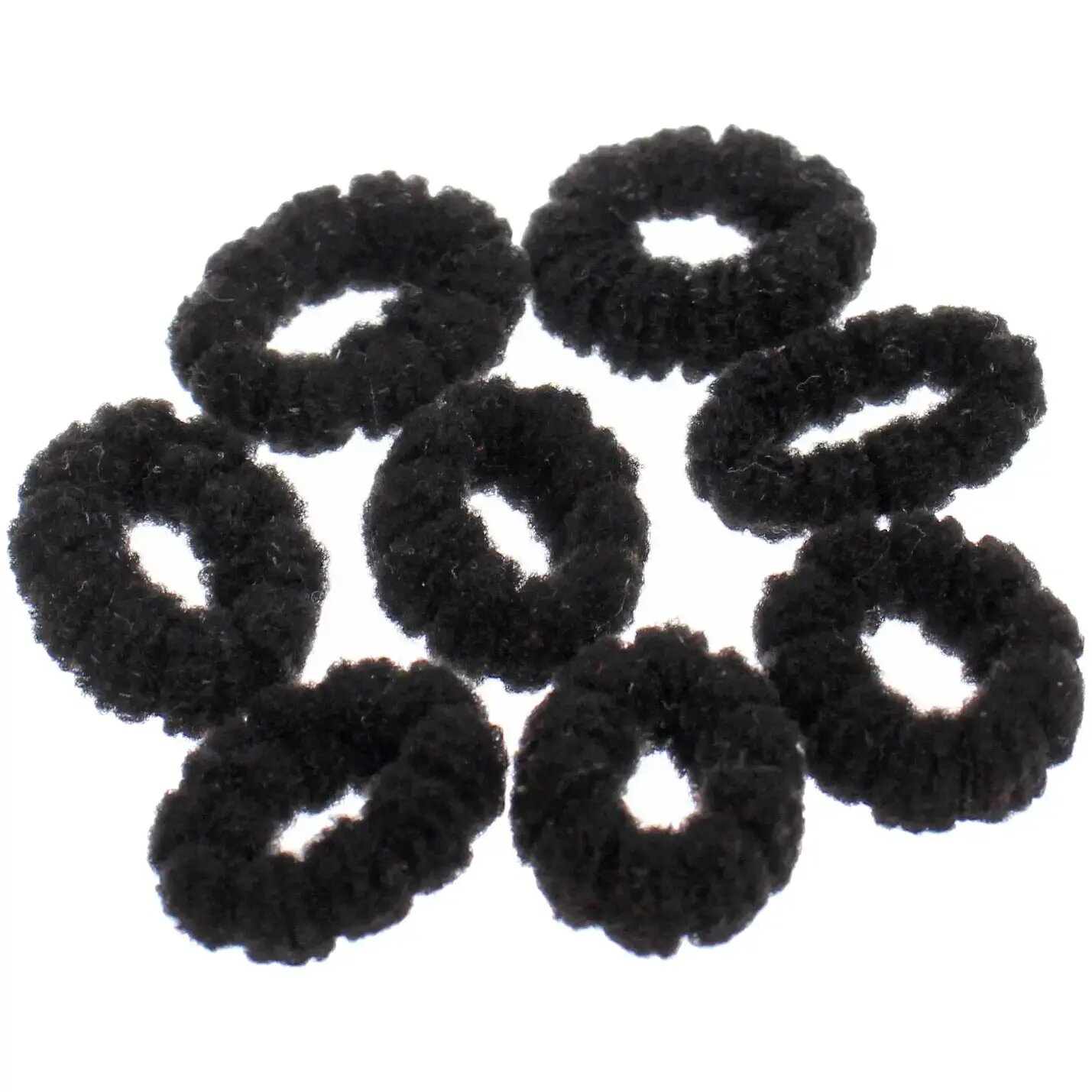 Резинка для волос черная 100шт «миндаль», d-2см, текстиль, удобство и качество