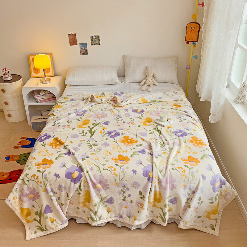 Одеяло из молочного флиса для сна, теплое, двухстороннее флисовое одеяло, подарочное одеяло, одеяло из кораллового флиса