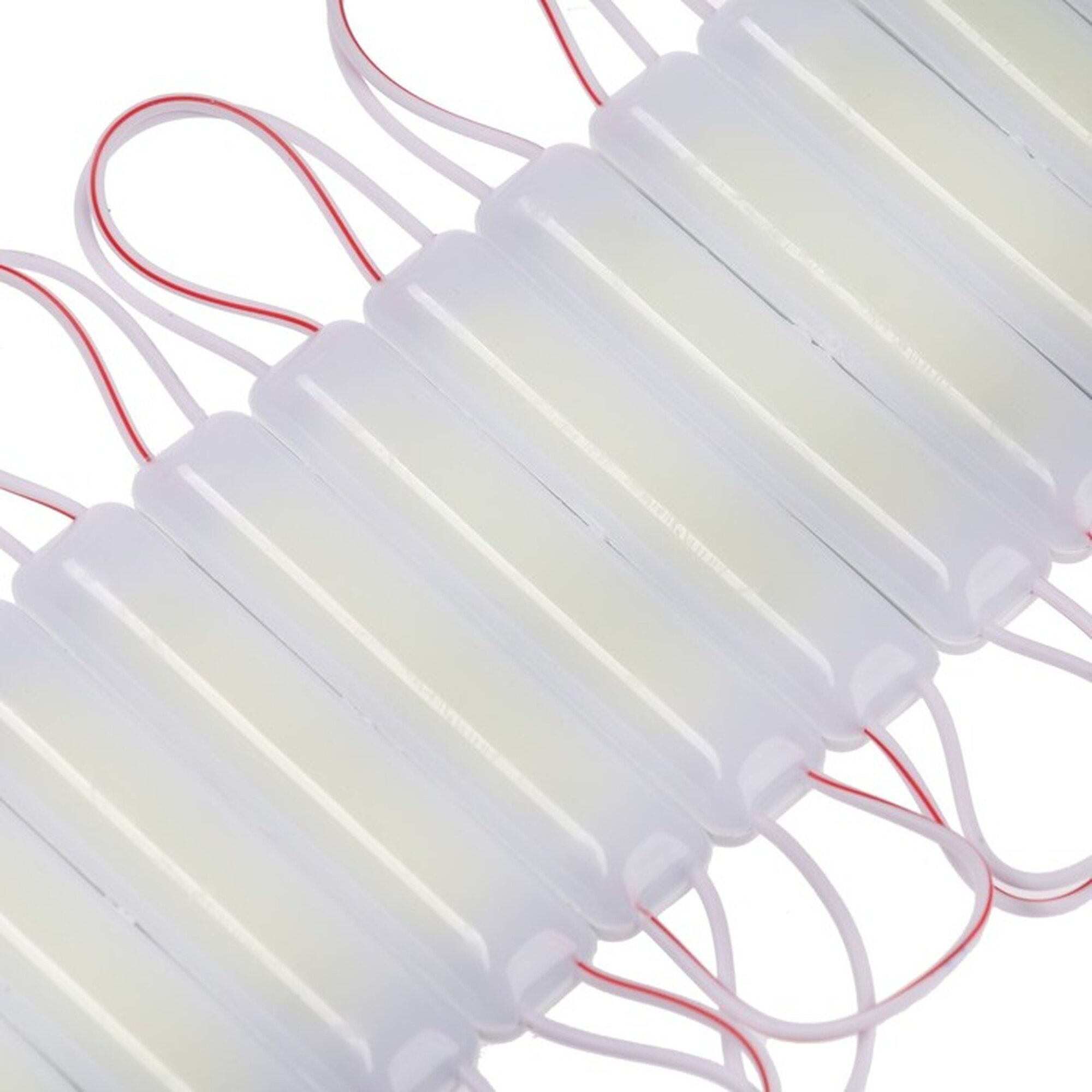 Светодиодный модуль SMD5730, 2,4 Вт, COB, 220 Lm, линза 160град, IP65, 6500K, 12V 20шт белый