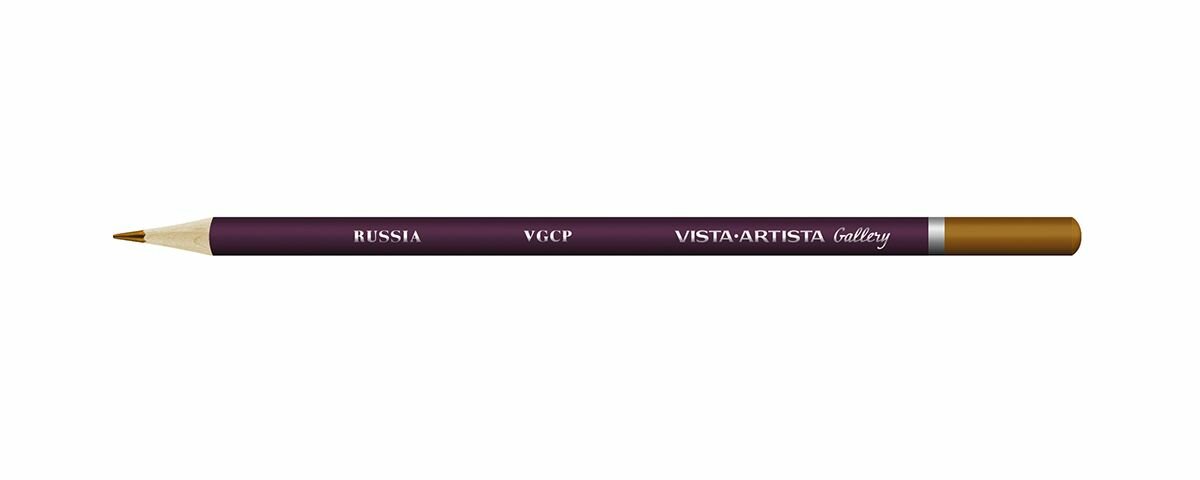 Карандаш 6 штук цветной художественный "VISTA-ARTISTA" "Gallery" VGCP заточенный 213 Охра золотистая (Ochre gold)